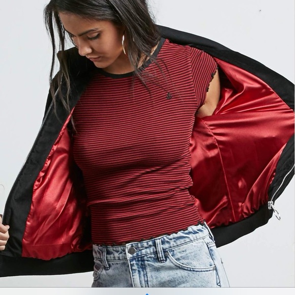 Volcom | Jackets & Coats | Volcom Outta My Lane Quilted Bomber Jacket ...